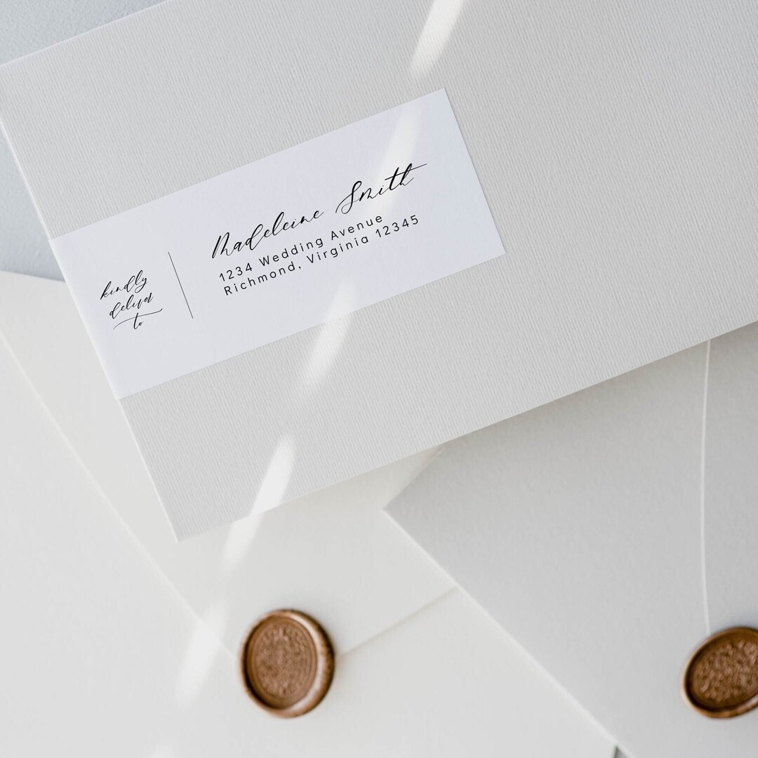 Printable Address Label Template, Minimalist Wrap Around Sticker for ...