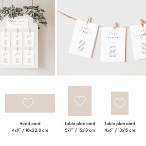 Minimalist Table Plan Card Templates With Calligraphy Font, Seating ...
