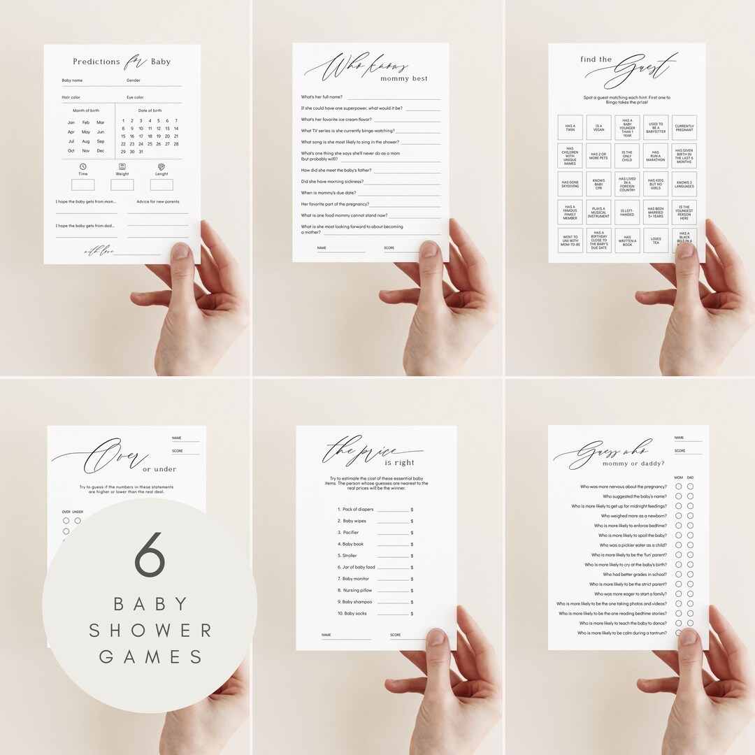 Printable Baby Shower Game Bundle, Best Instant Baby Shower Games ...