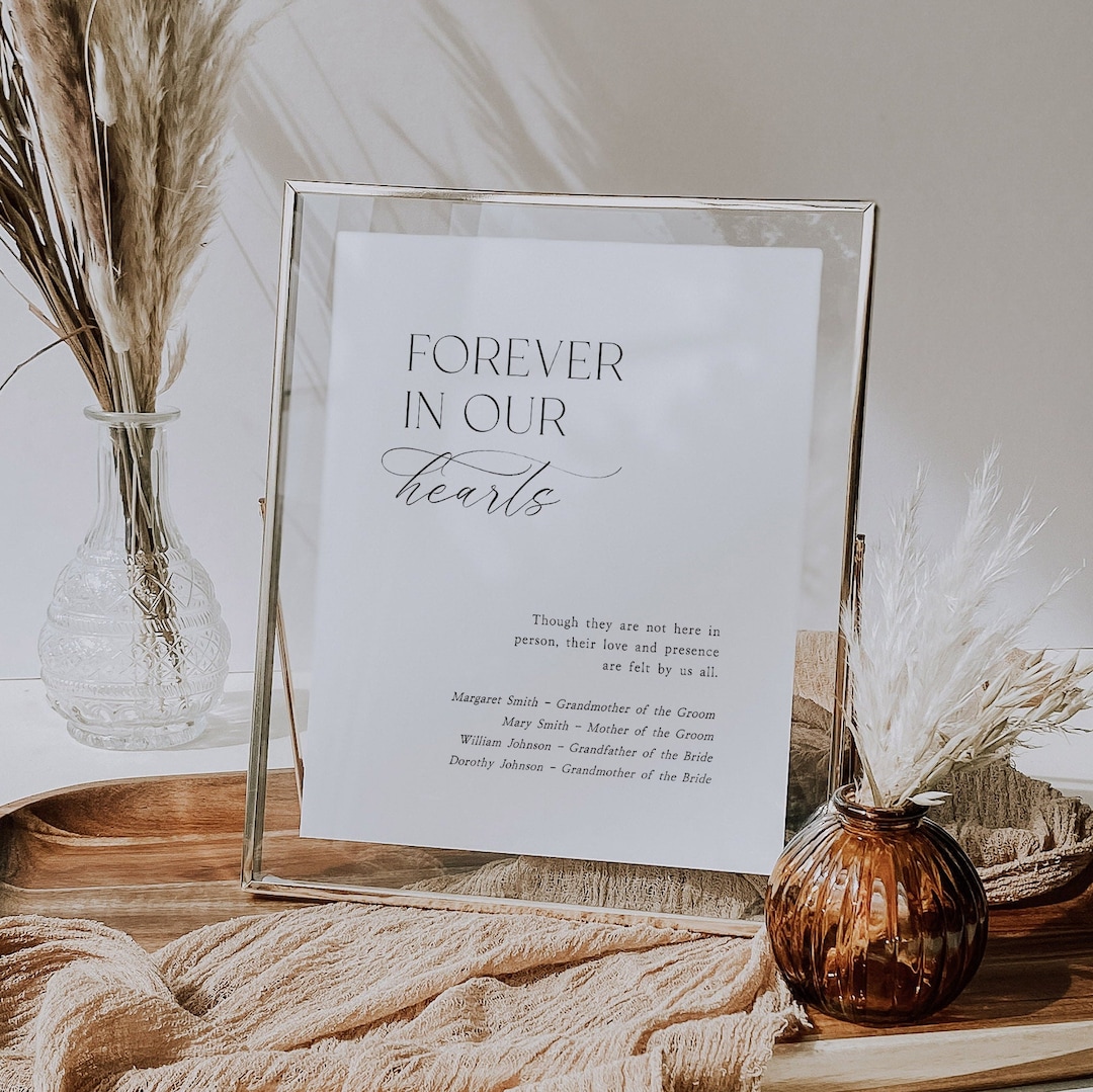 Printable in Loving Memory Wedding Table Sign Design, Memory Reception ...