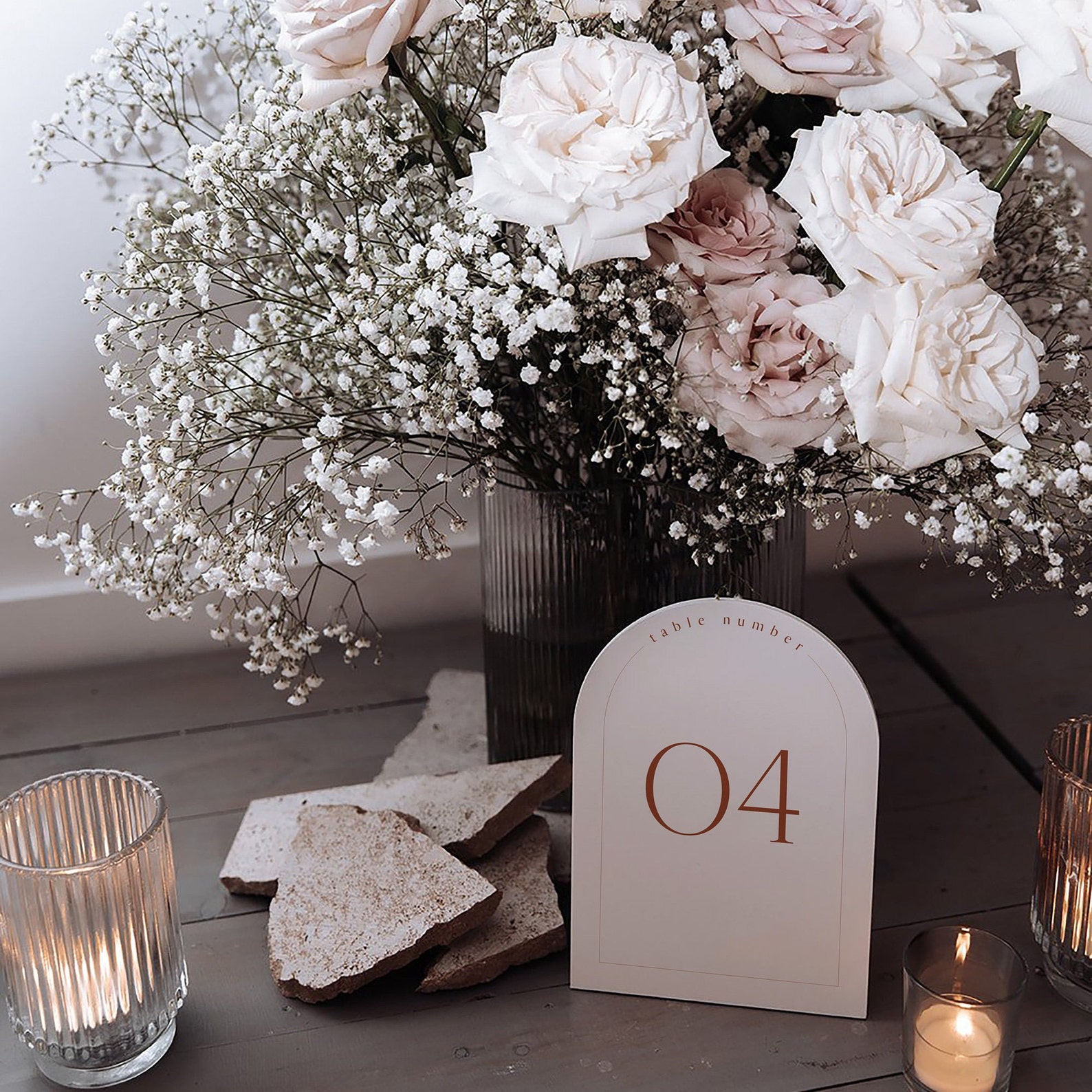 Arch Table Number Template, Modern Boho Printable Wedding Table Card ...