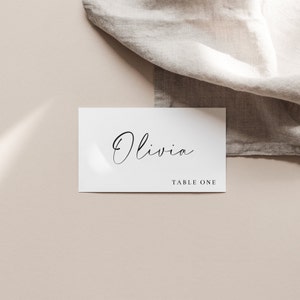 Wedding Menu & Place Card Template Set With Script Font, Editable and ...