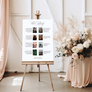 Our, Her and His Story Wedding Sign Template With Photos, Wedding ...
