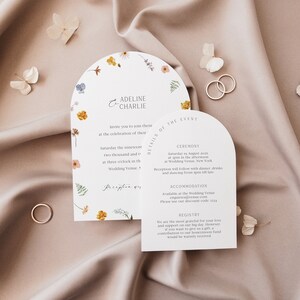 Floral Arch Wedding Invitation Template Suite, Watercolor Flowers - Etsy