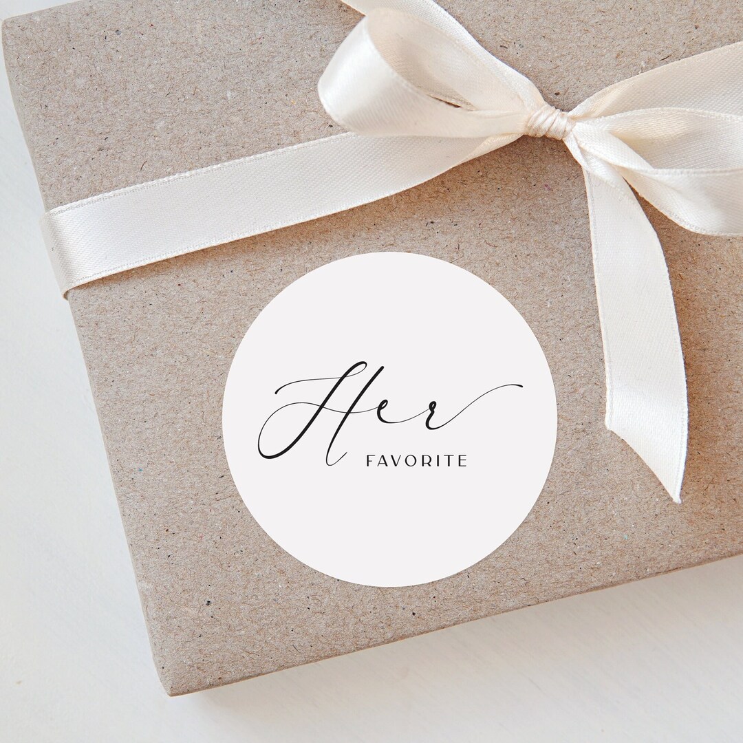 Wedding Favor Sticker Template, His and Her Favorite Party Favour ...