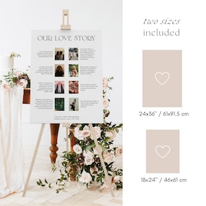 Our Love Story Wedding Sign Template With Photos, Wedding Reception ...