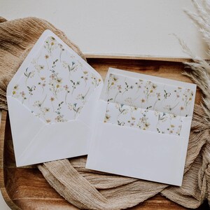 Printable Floral Envelope Liner Template, Watercolor Wildflowers ...