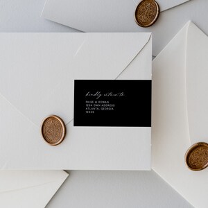 Black Address Label Template for Envelope Addressing Modern Recipient ...