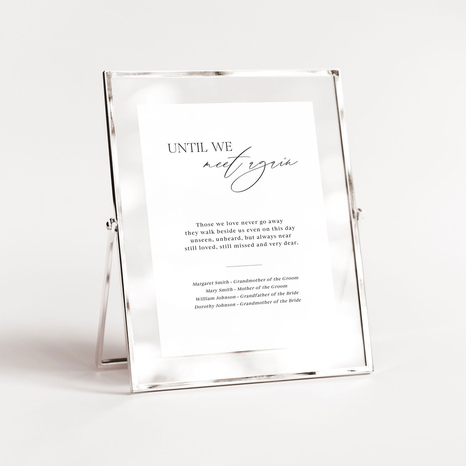 Printable Until We See Again Wedding Table Sign Design, in Loving ...