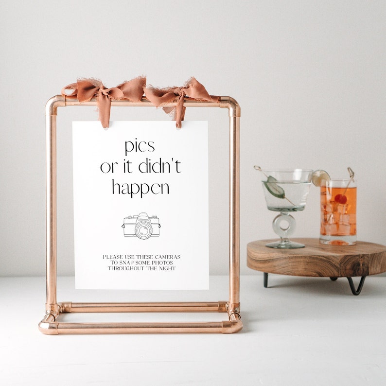 Printable Disposable Camera Sign Template, Minimalist Capture the ...