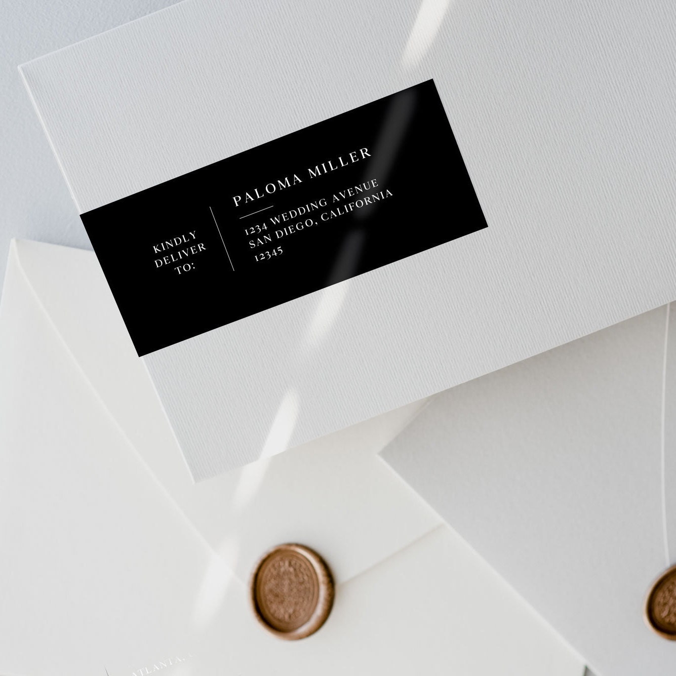 Printable Address Label Template, Black Wrap Around Sticker for ...