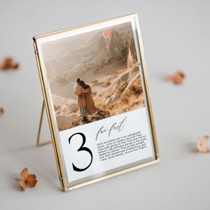 Fun Facts Table Number Template With Photo Modern Love Story - Etsy