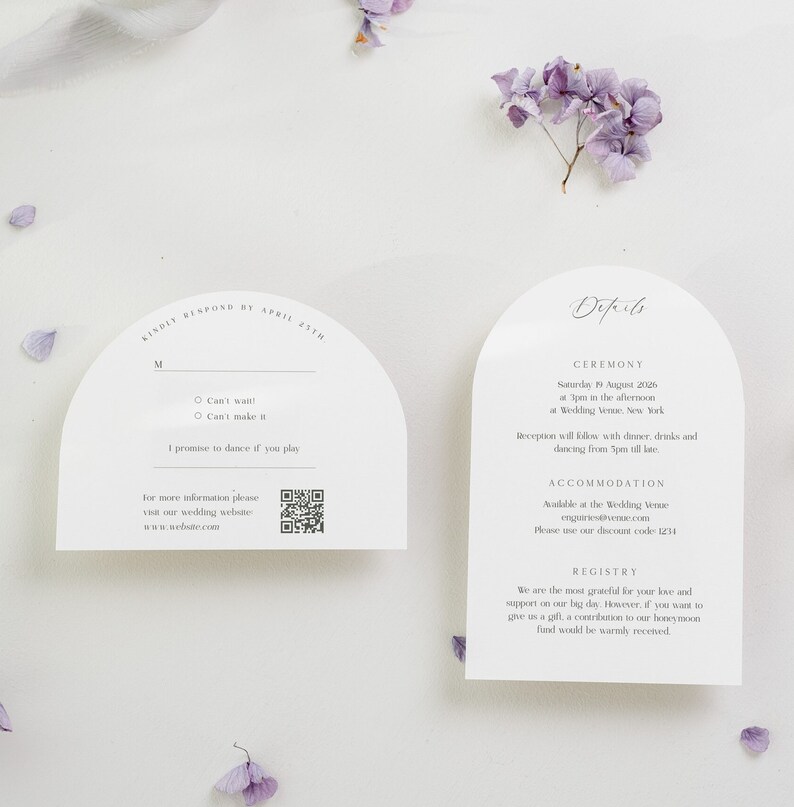 Printable Arch Wedding Invitation Template Suite in Sage Green, Moss ...