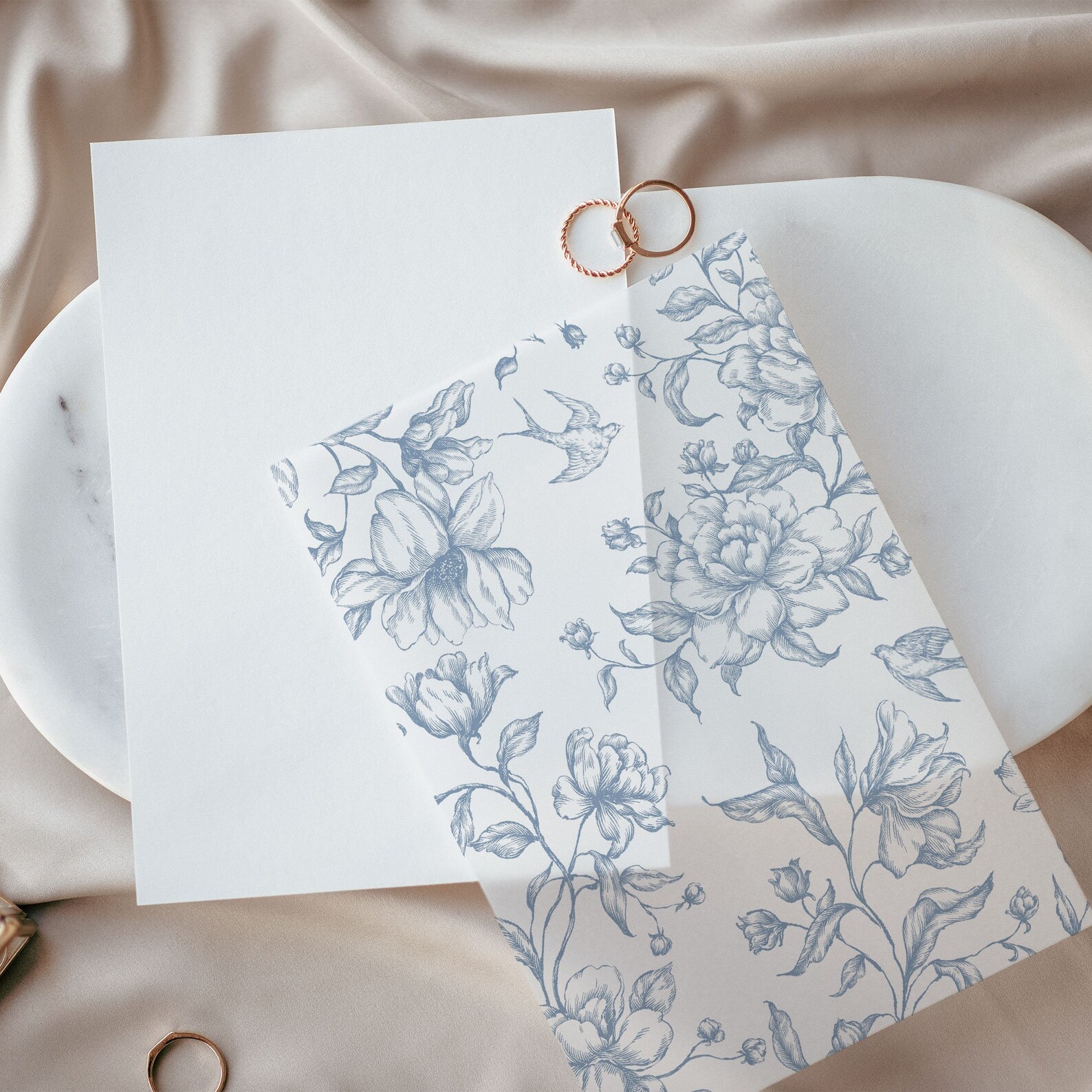 Printable Floral Vellum Overlay for With Monochrome Flowers, Vintage ...