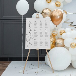 Printable Wedding Seating Chart Template With Calligraphy Font ...