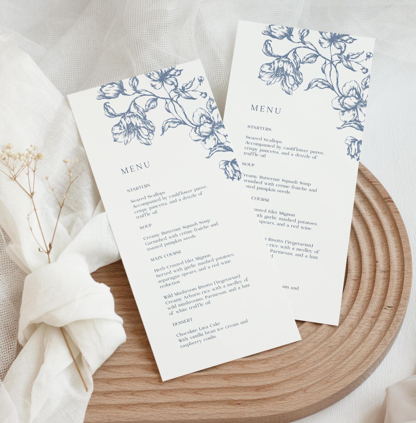 Printable Wedding Table Setting Template Bundle With Vintage Flowers ...