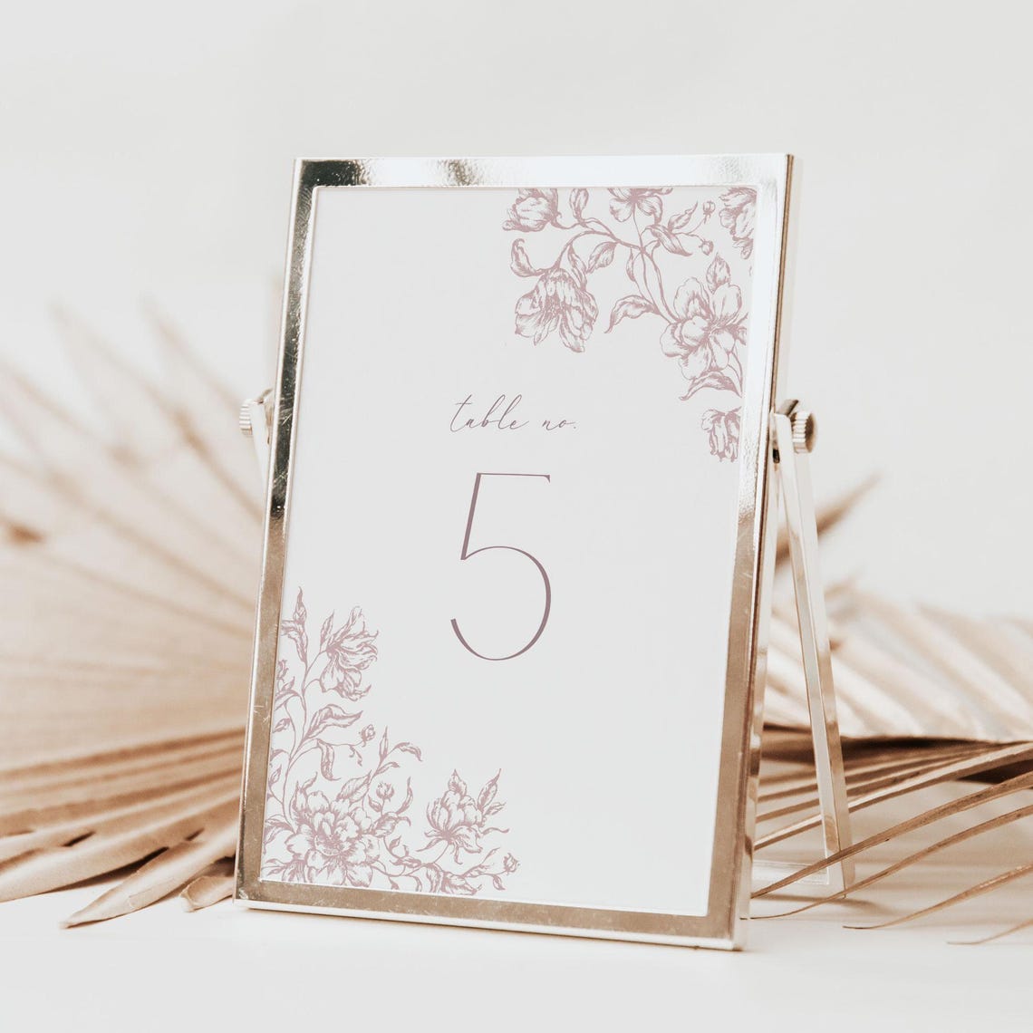 Printable Table Number Template Dusty Pink Vintage Theme, Floral ...