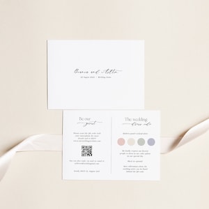Printable RSVP + Wedding Attire Card Template With QR Code, Guest Dress ...