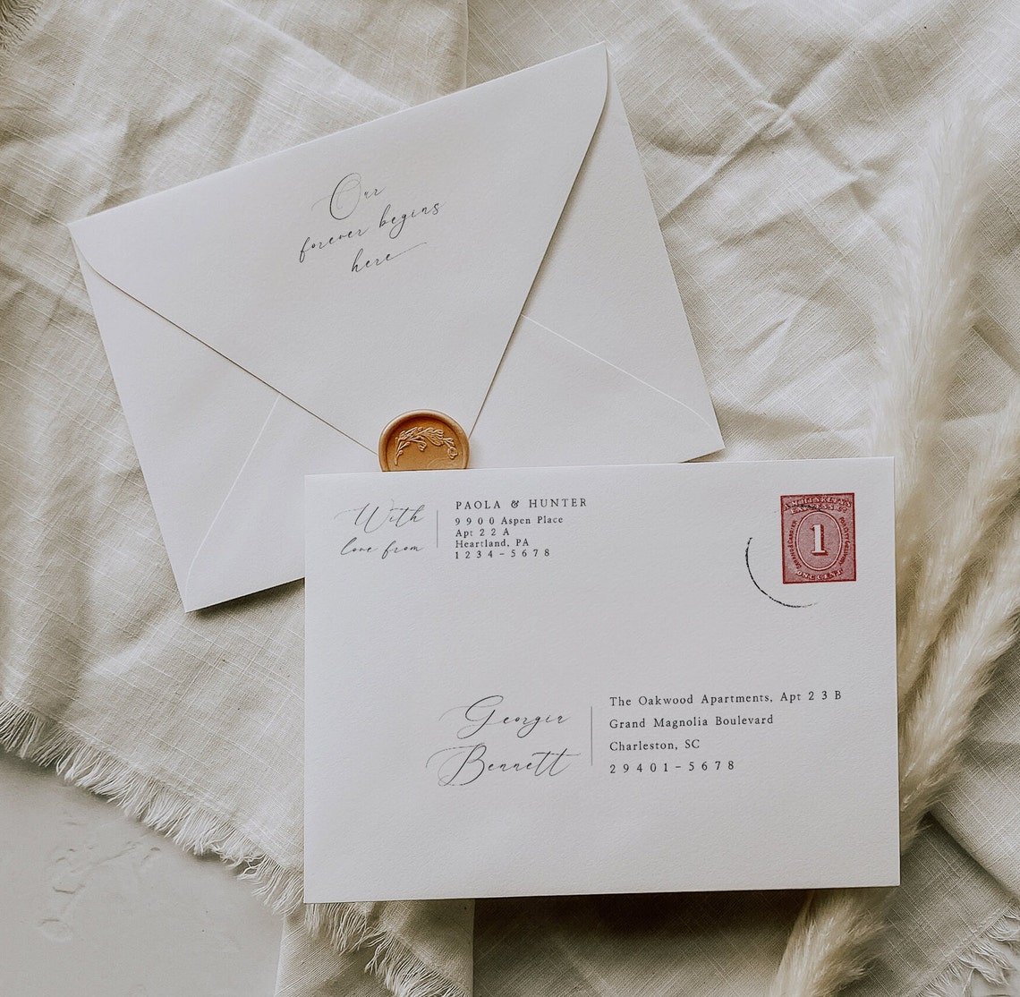 Minimalist Calligraphy Envelope Template, Wedding Addressed Envelope ...