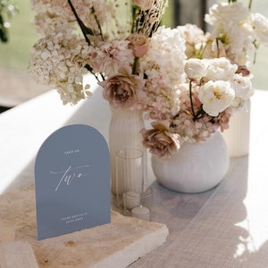 Arch Table Number Template With Calligraphy Font, Modern Arch Wedding ...