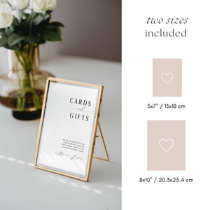 Printable Wedding Gift Table Sign Template With Calligraphy Font ...