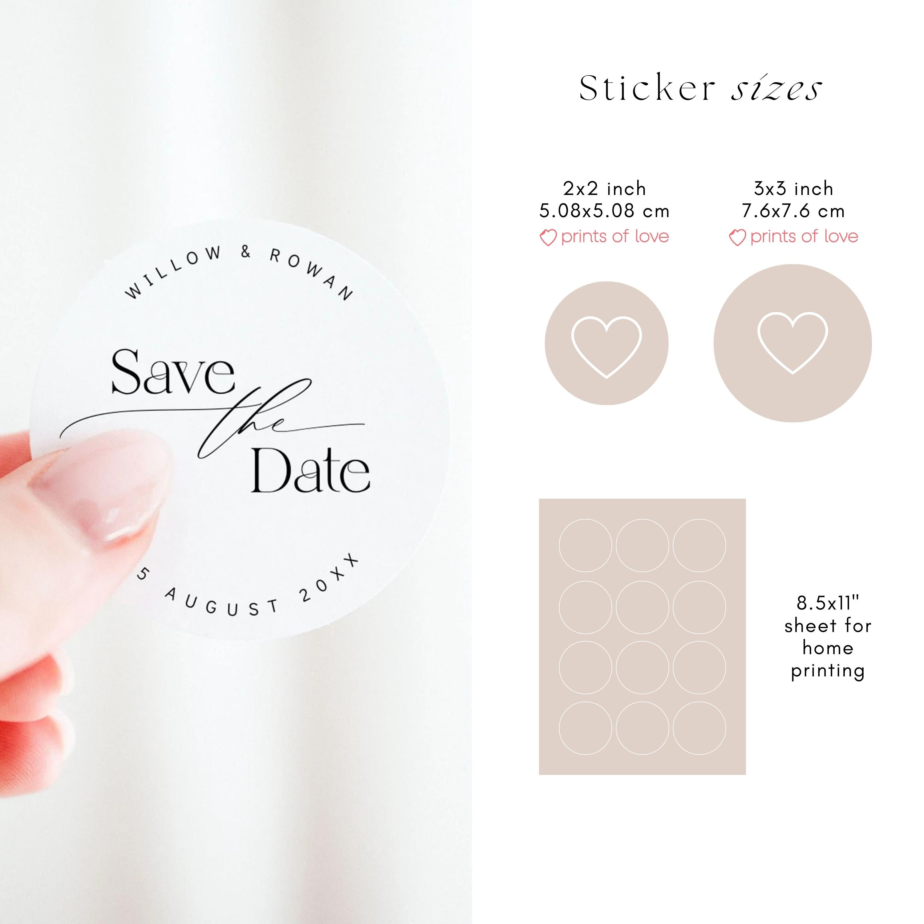 Round Save the Date Sticker Template, Editable Save Our Date Wedding ...