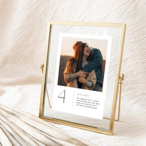 Printable Table Number Template With Photo and Fun Facts, Modern Love ...