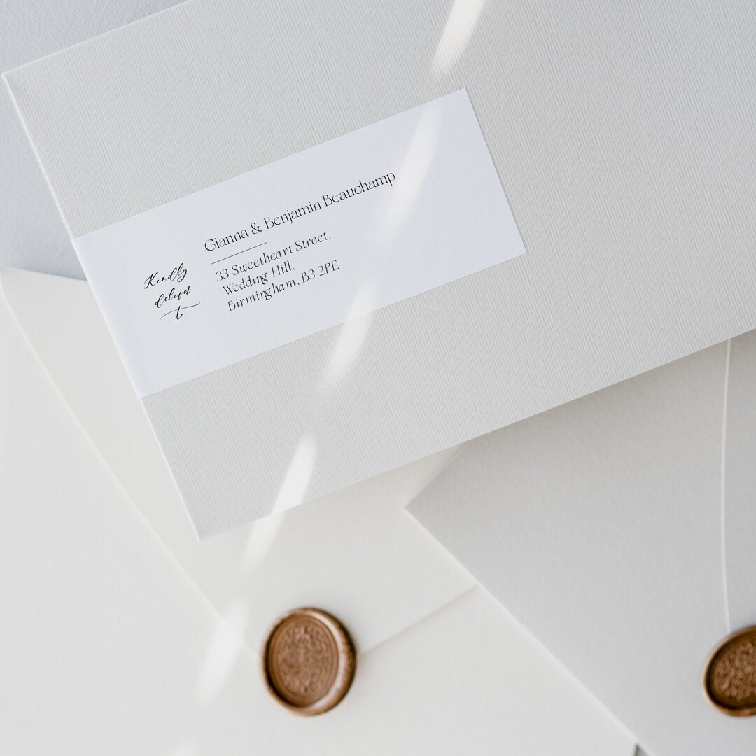 Printable Address Label Sticker Template, Minimalist Wrap Around Labels ...