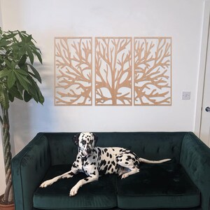 Modern 3 Panel Set Art, Tree of Life Branches, Wooden Wall Art, Hanging ...