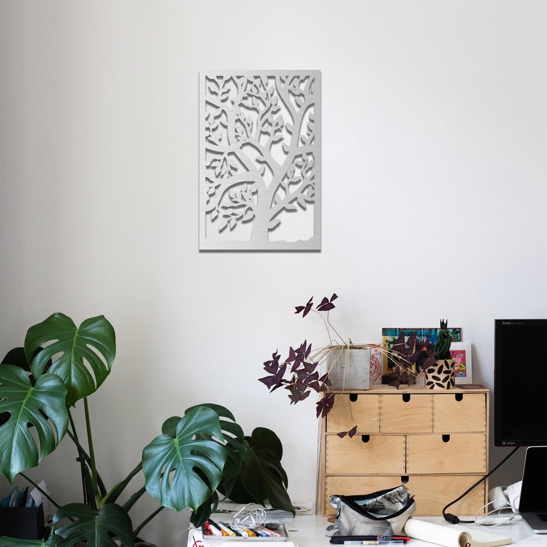 Laser Cut Wood Tree Wall Art - Modern Family Decor - Etsy