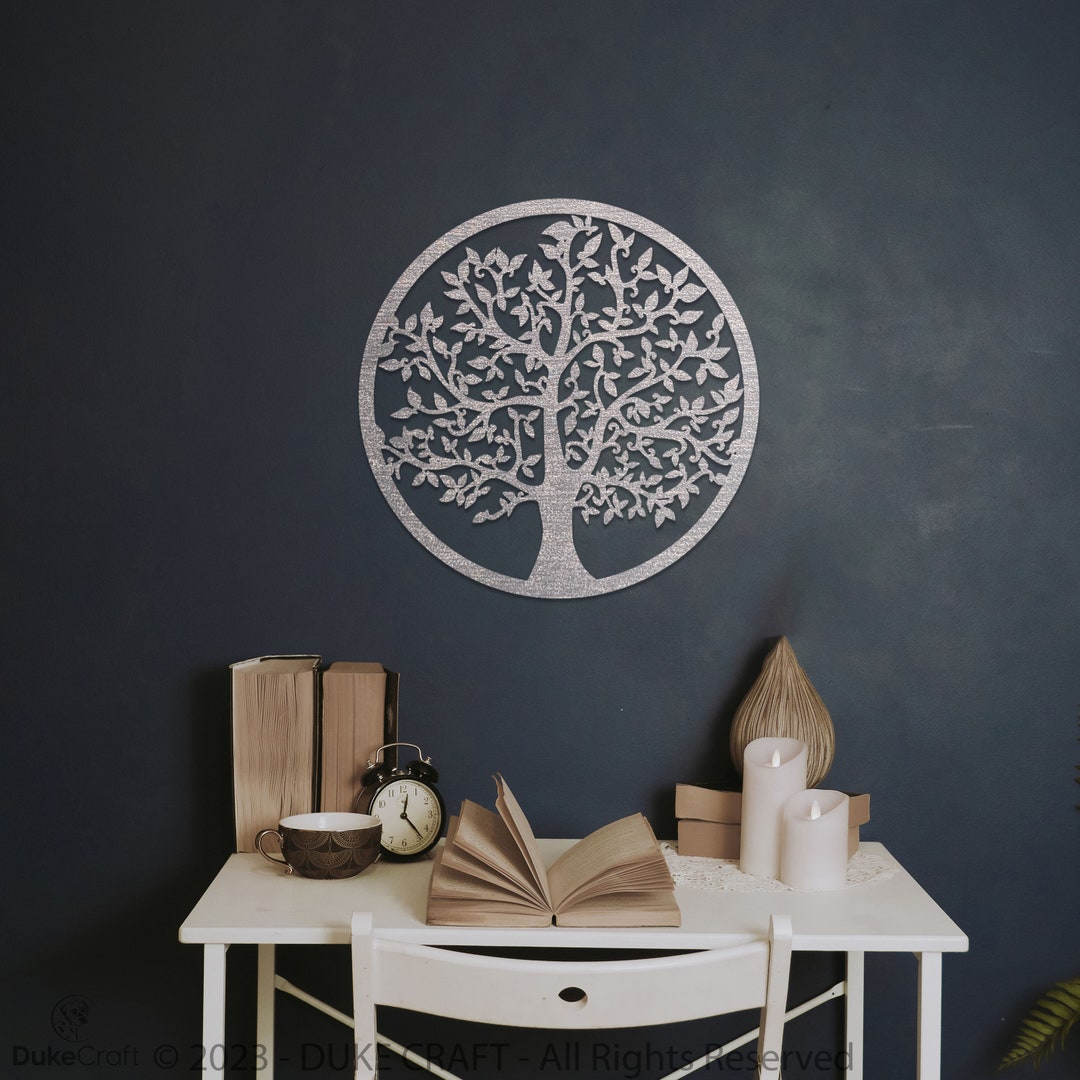 Intricate Wooden Tree of Life Wall Art, Round Wall Decor, Modern ...