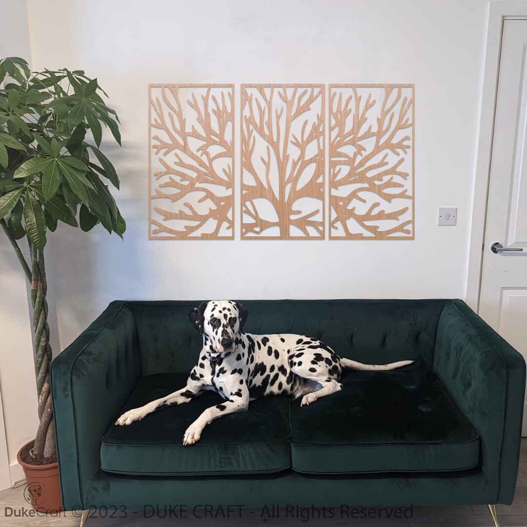 Modern 3 Panel Set Art, Tree of Life Branches, Wooden Wall Art, Hanging ...
