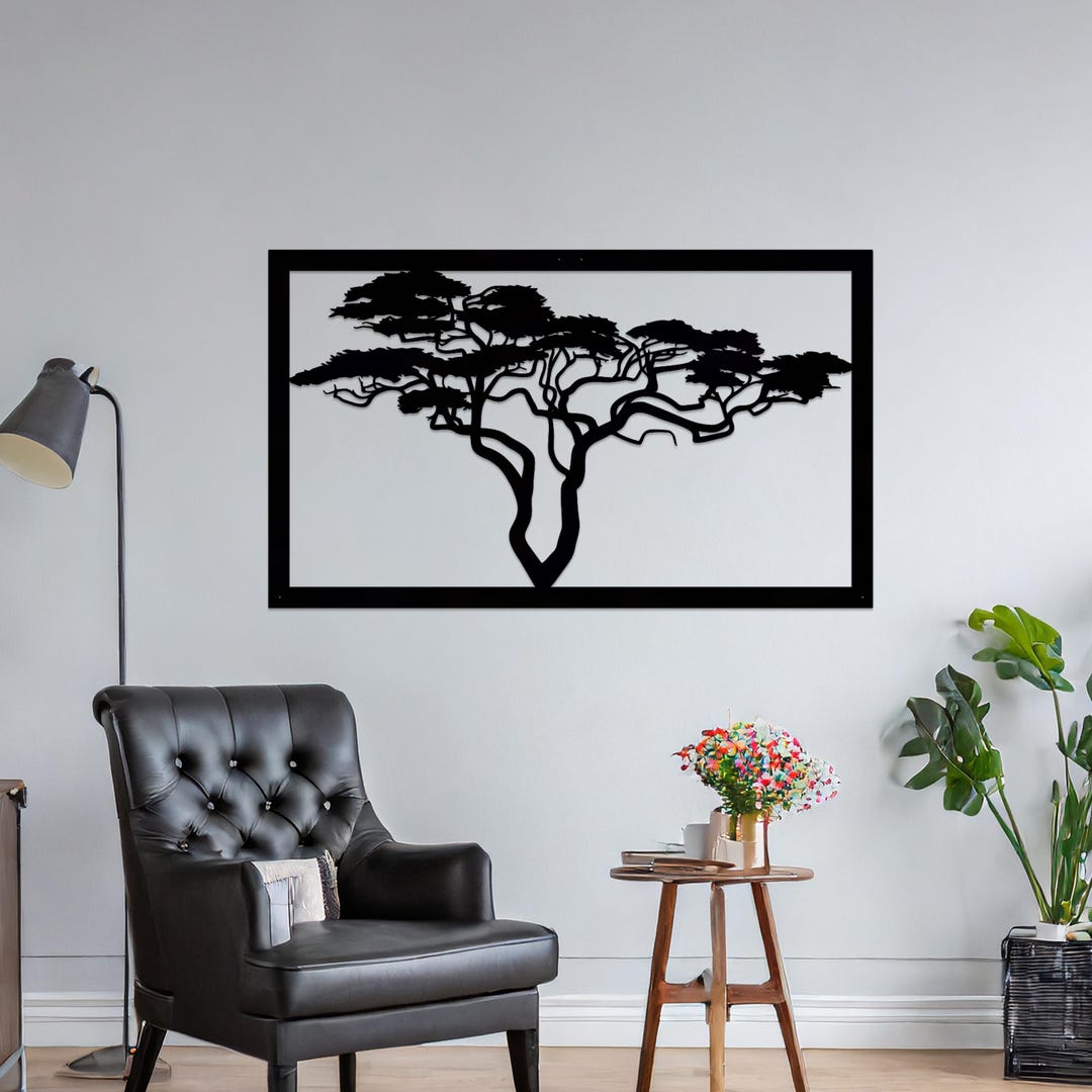 Acacia Tree Wall Art - African-inspired Nature Decor - Large Wooden ...