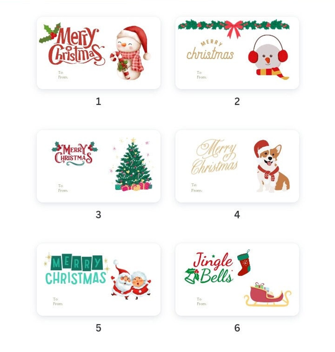 6 Printable Christmas Gift Labels - Etsy