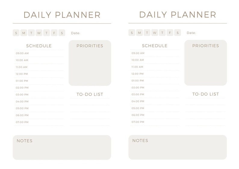 Minimalist Daily Planner, Printable Daily Planner, to Do List - Etsy