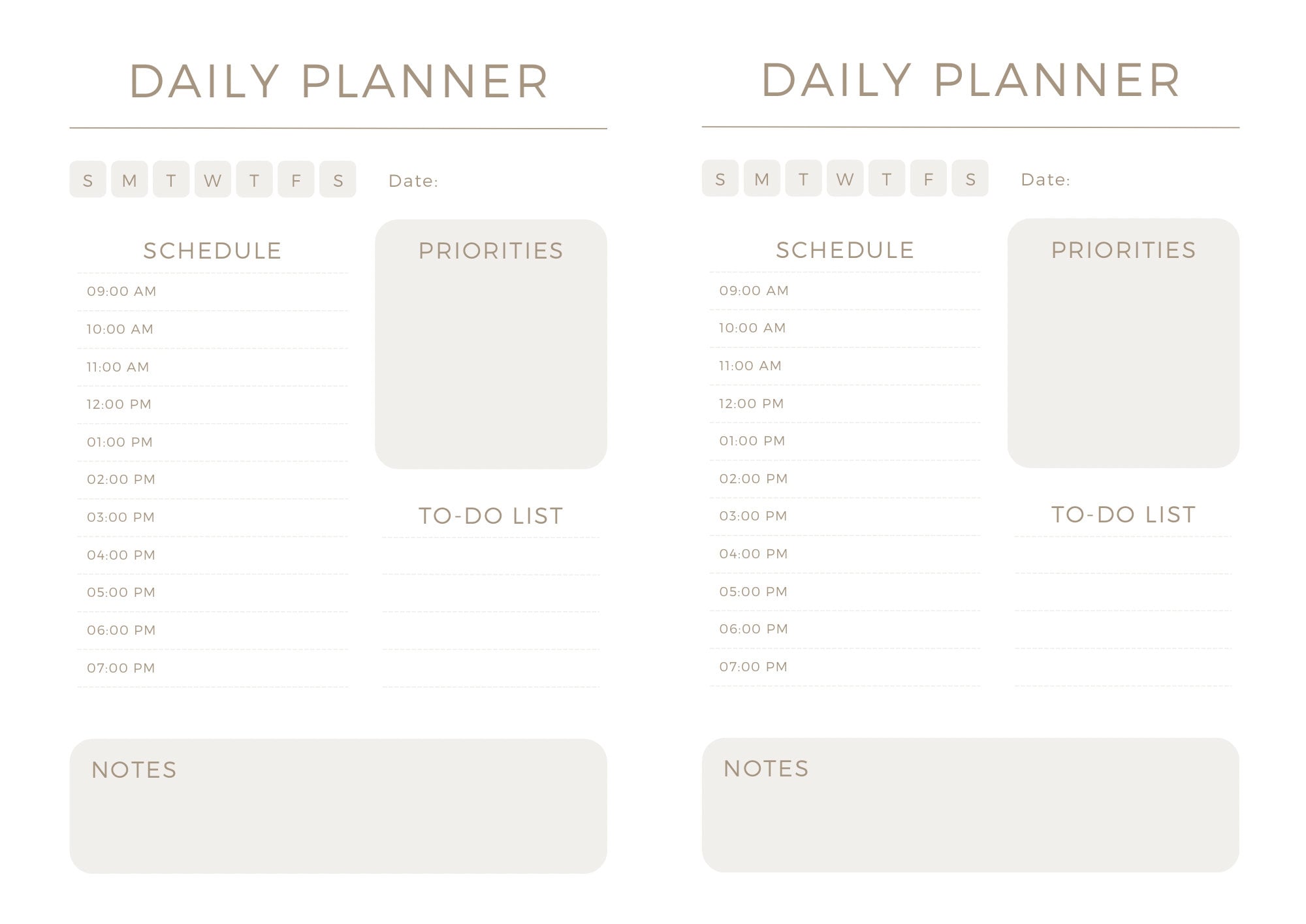 Minimalist Daily Planner, Printable Daily Planner, to Do List - Etsy