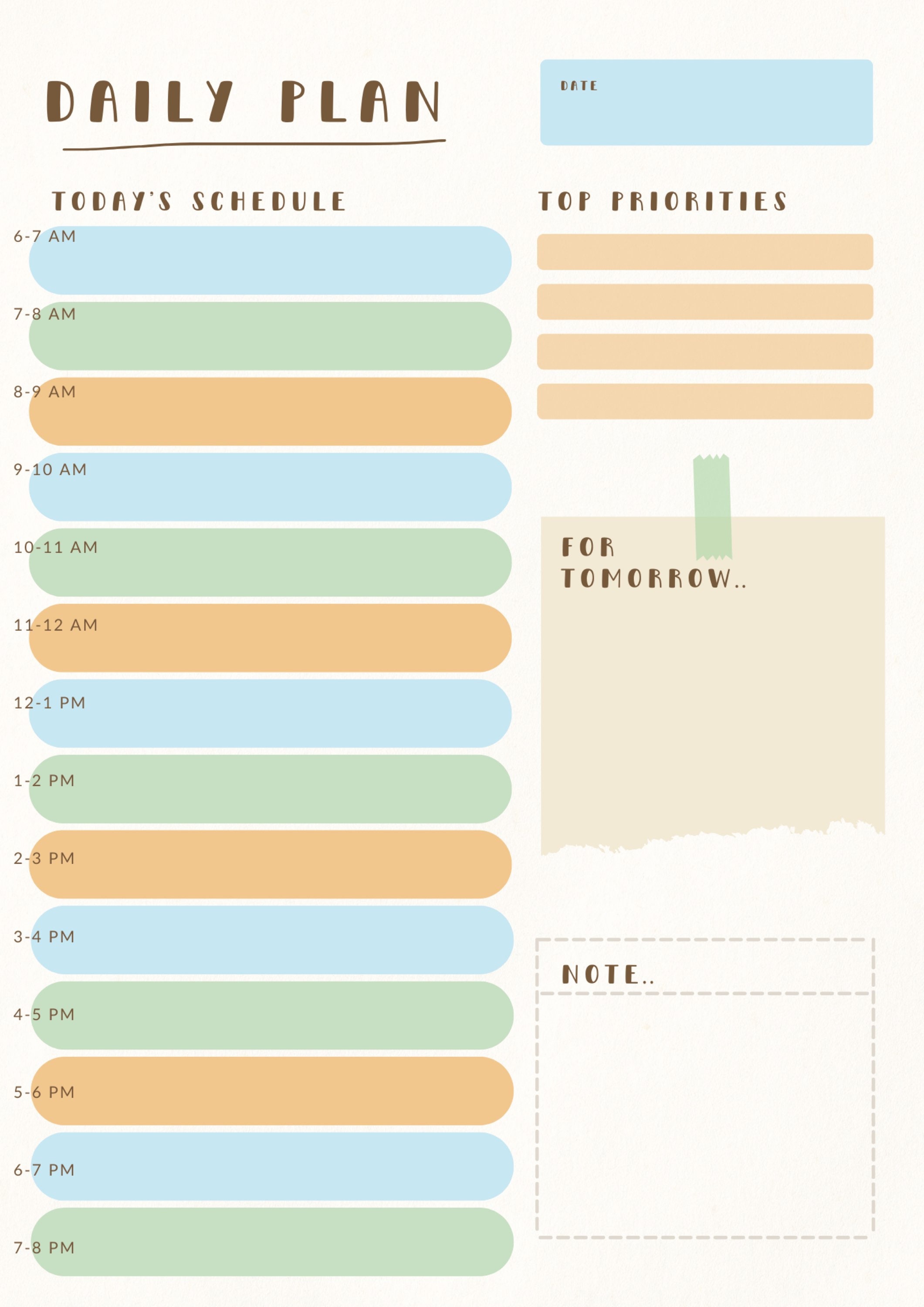 Digital Planner, Digital Planner One Page, Printable Planner, Daily ...