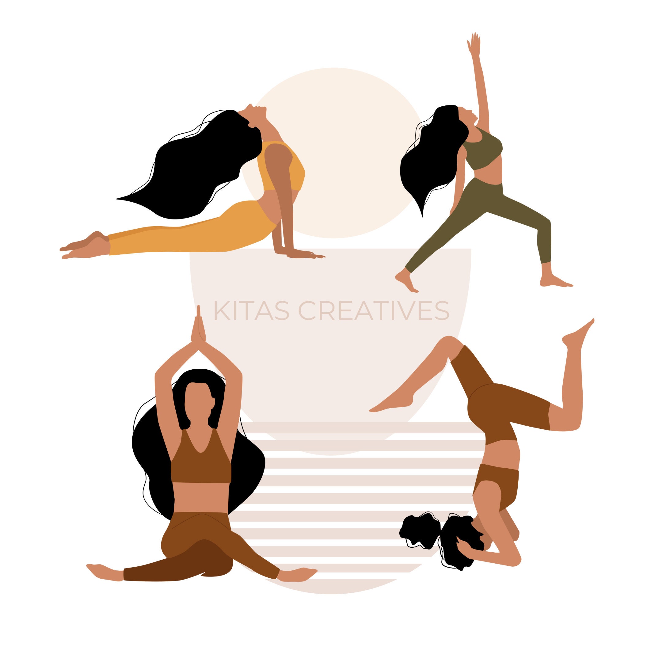 Yoga Clipart, 8 Printable Yoga Graphics, Yoga Poses, Digital Stickers ...