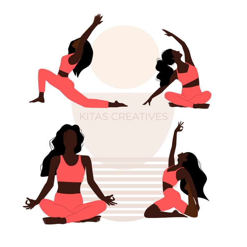 Yoga Clipart, 8 Printable Yoga Graphics, Yoga Poses, Digital Stickers ...