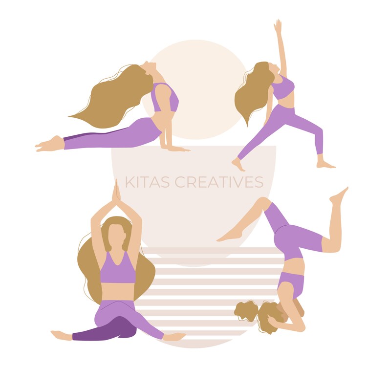 Yoga Clipart, 8 Printable Yoga Graphics, Yoga Poses, Digital Stickers ...