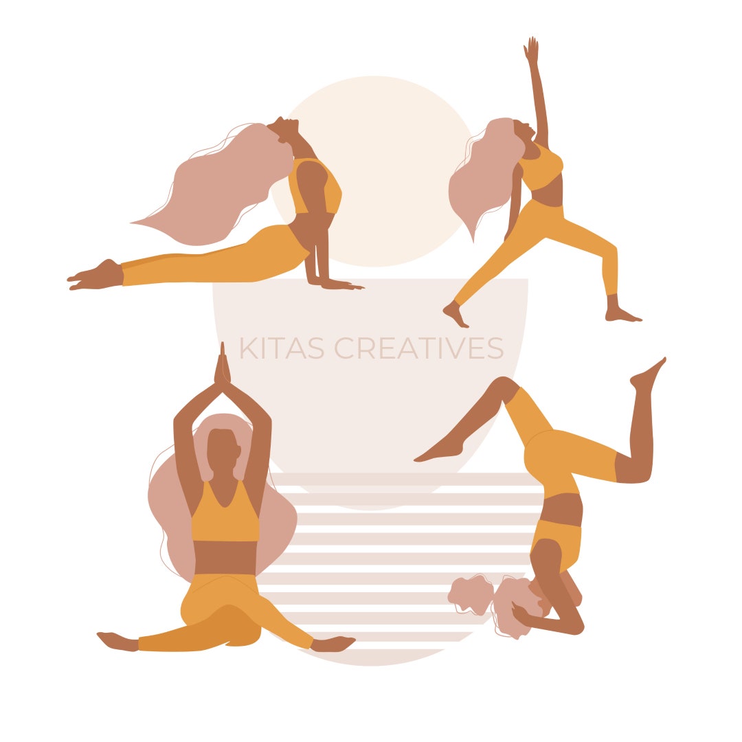 Yoga Clipart, 8 Printable Yoga Graphics, Yoga Poses, Digital Stickers ...