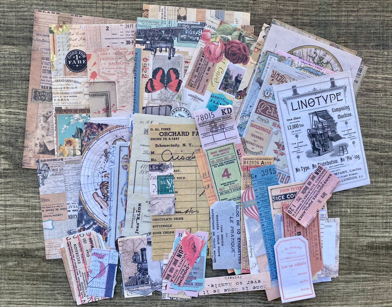 120 PCS Vintage Ephemera Set | Scrapbooking and Journaling Supplies - Etsy