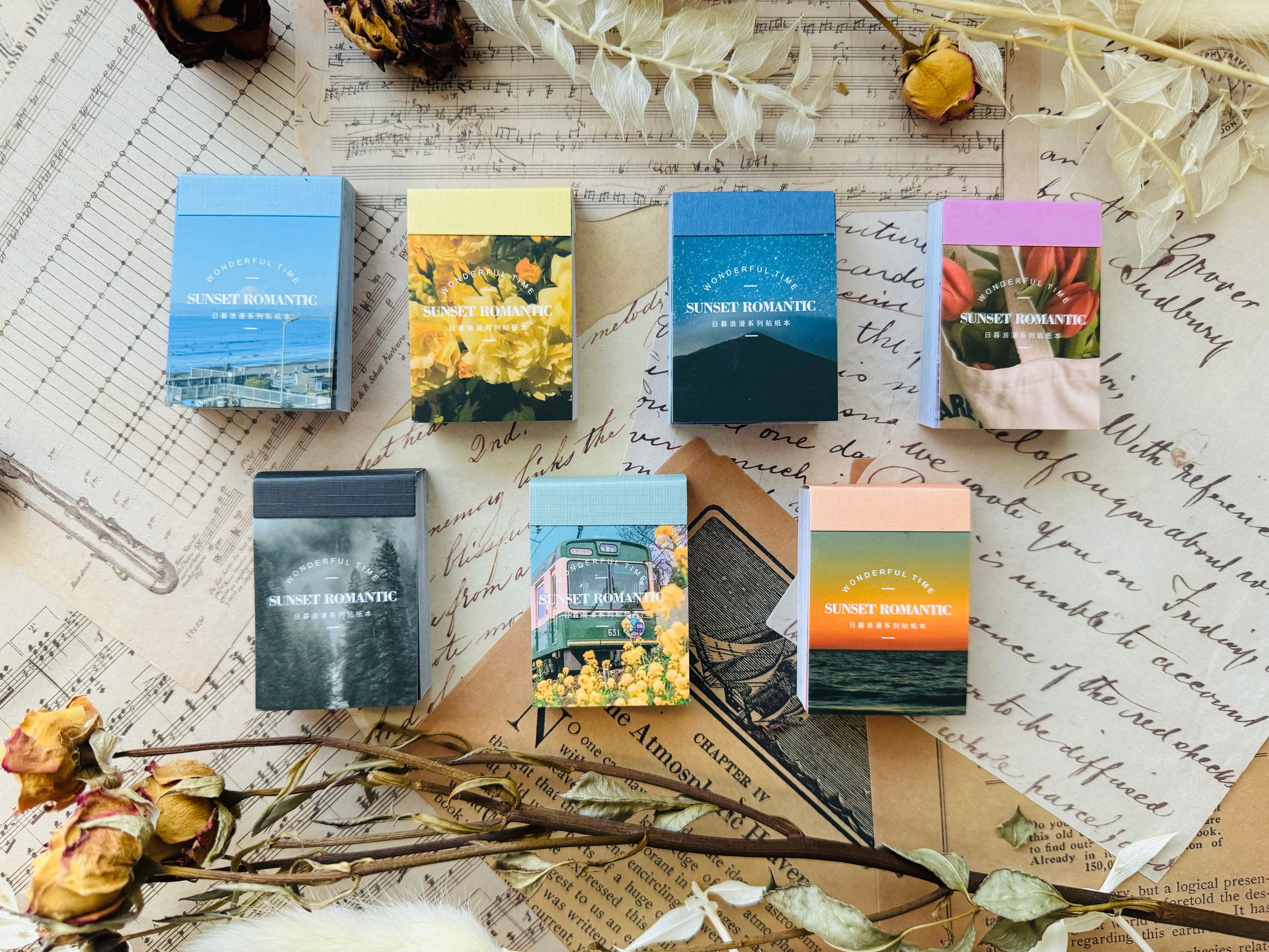 50 PCS Aesthetic Scenery Mini Sticker Book | Scrapbooking and ...