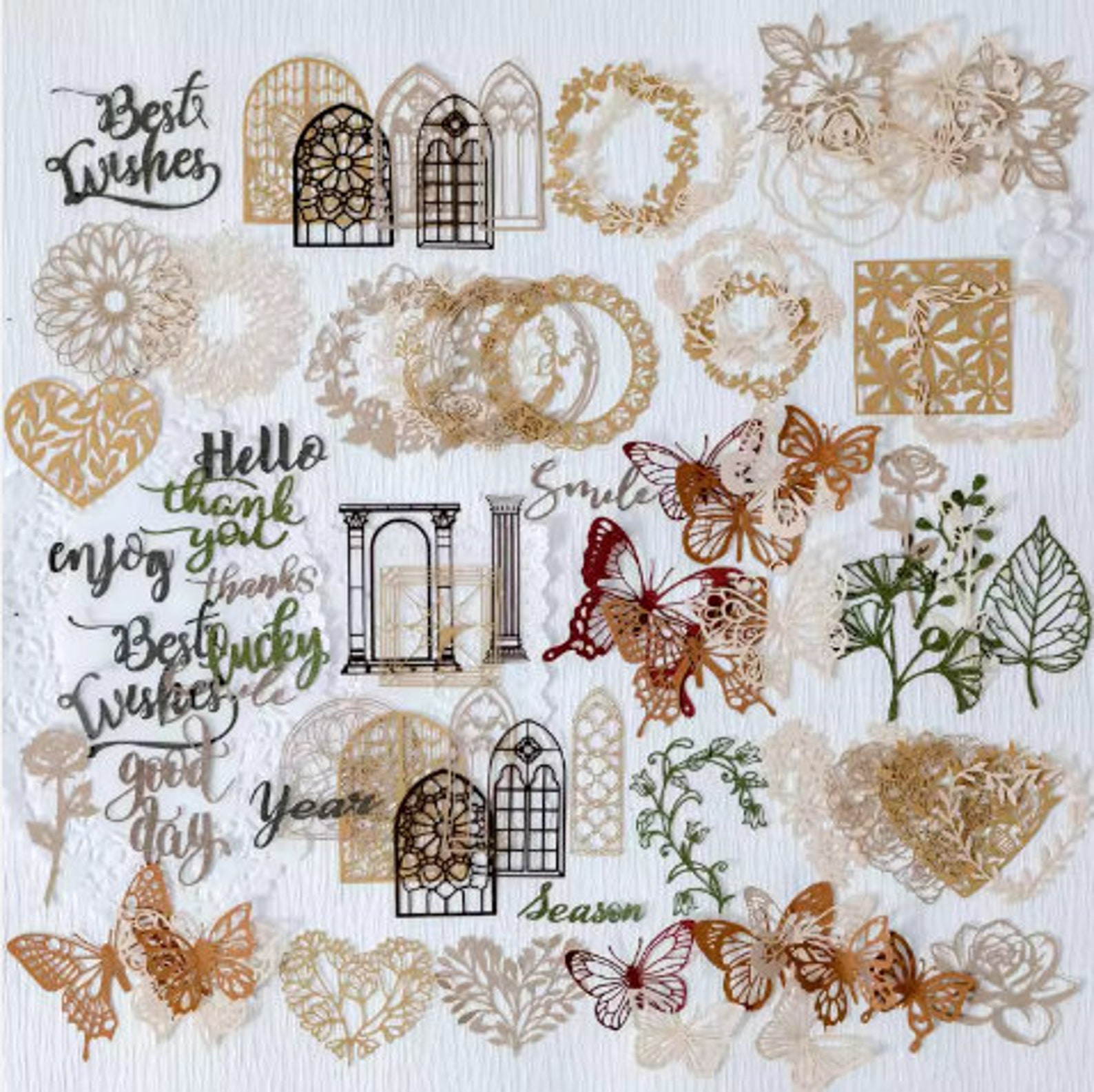 20 PCS Aesthetic Hollow Craft Paper S and Collages | Scrapbooking and ...