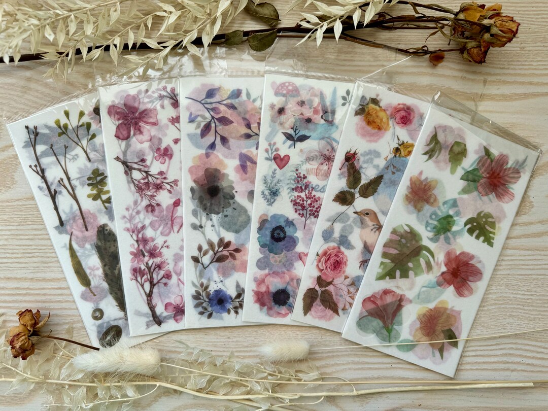 Watercolor Nature Stickers Collection | Sticker Sheets | Scrapbooking ...