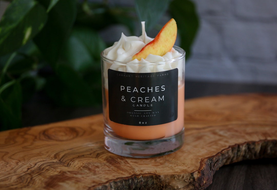 Peaches and Cream Dessert Candle - Etsy