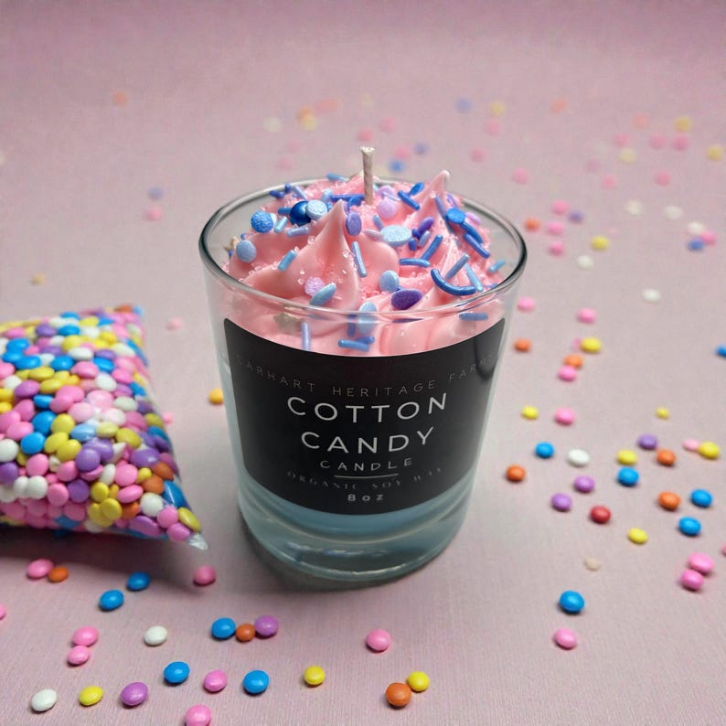 Cotton Candy Dessert Candle - Etsy