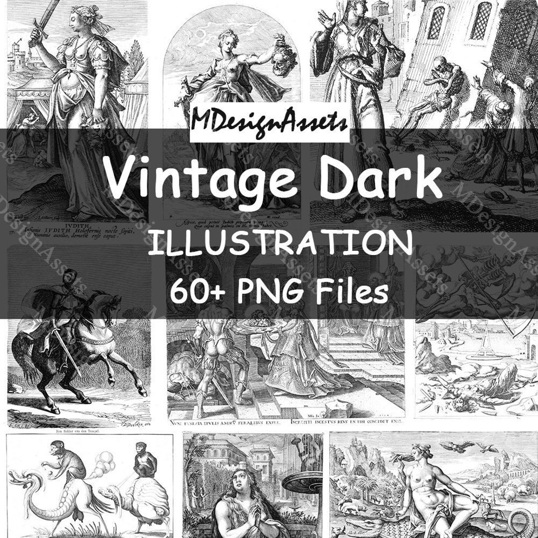 Vintage Drak Illustration, Creative Design, European Old School Paint ...