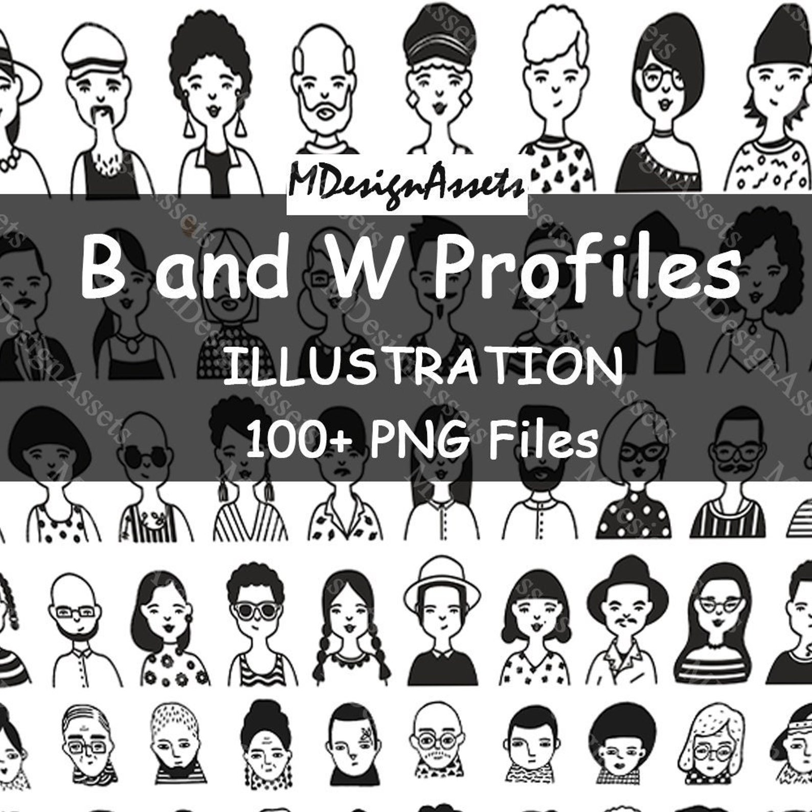 Simplism Hand Draw Profiles Illustration, Art Assets, PNG Files Free ...