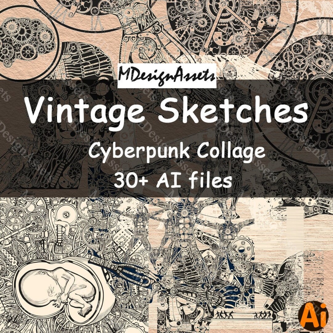 Cyberpunk Sketch Drawings, Line Drawings, Fine Arts, Art Collage Assets ...
